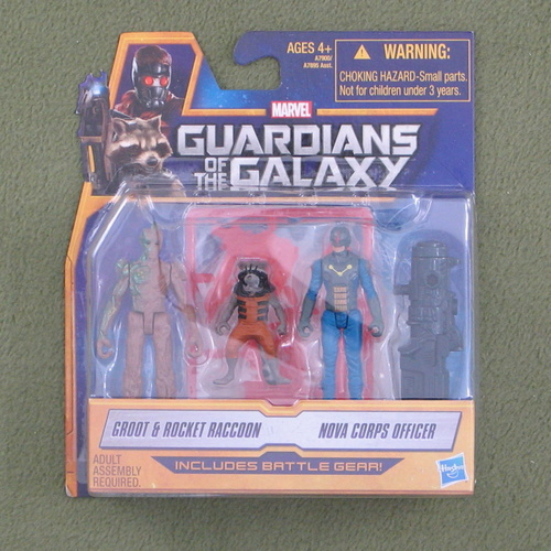 Groot, Rocket Raccoon and Nova Corps Officer Figures (Marvel Guardians ...